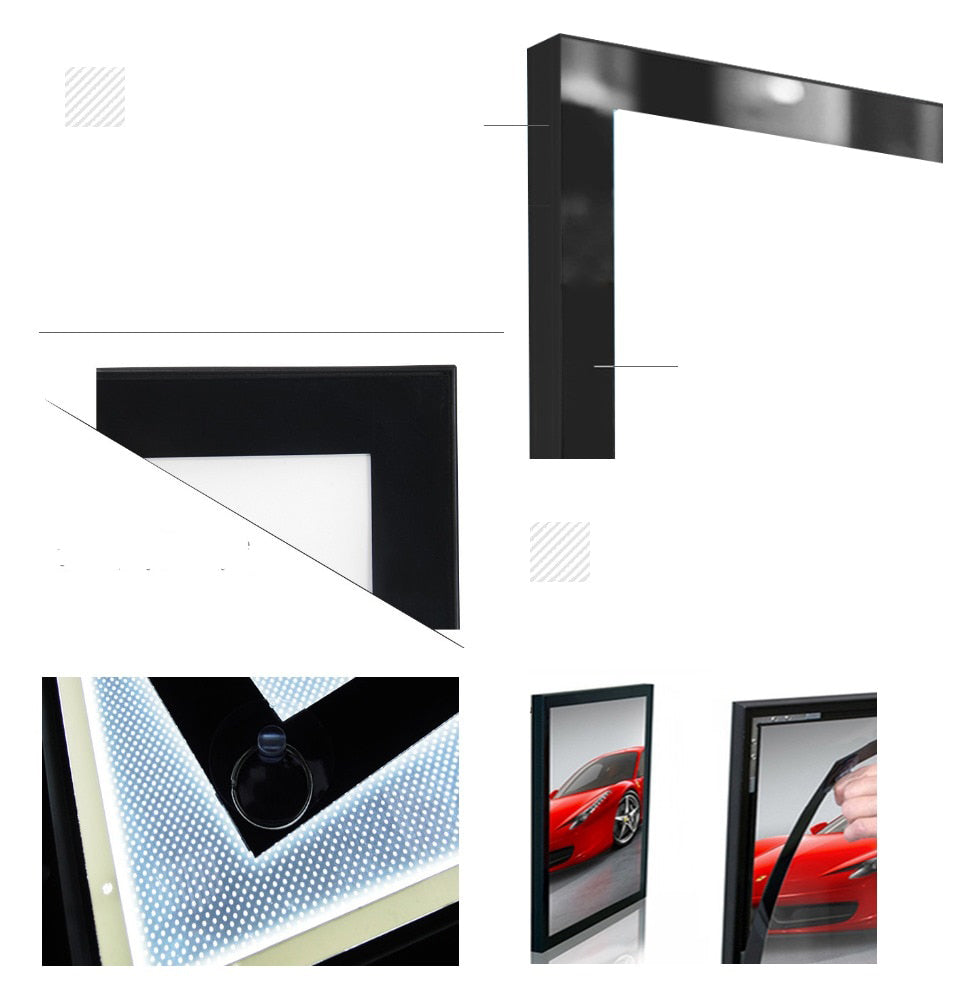 Cadre Photo Publicitaire Lumineux LED en Aluminium – Mon Enseigne Lumineuse