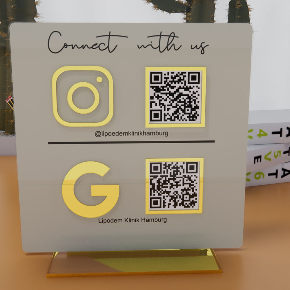 Plaque Personnalisée pour Comptoir avec Qr code pour Entreprise, Insta ...