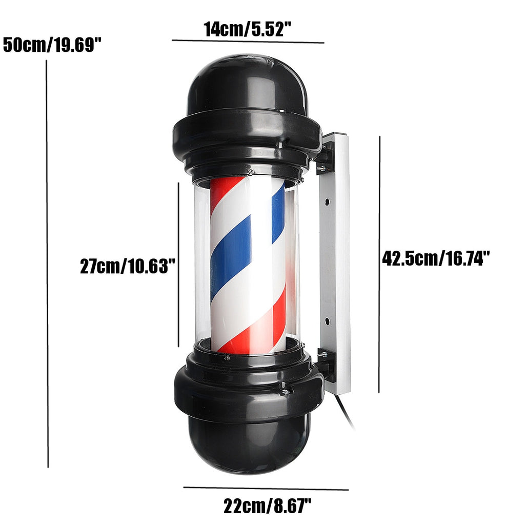 50CM Auto Rotating Barber Pole – Mon Enseigne Lumineuse